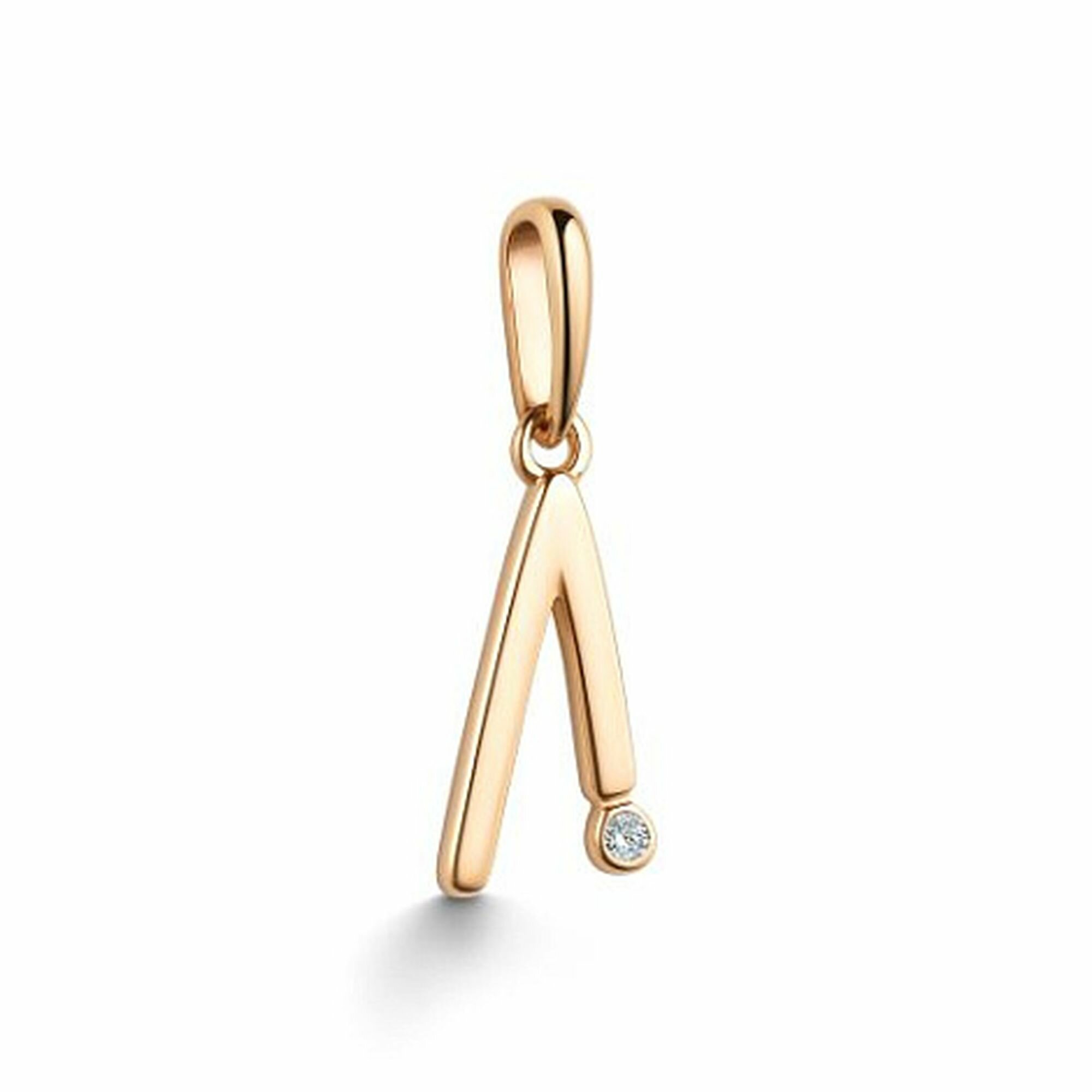 Подвеска, красное золото, 585 проба, бриллиант