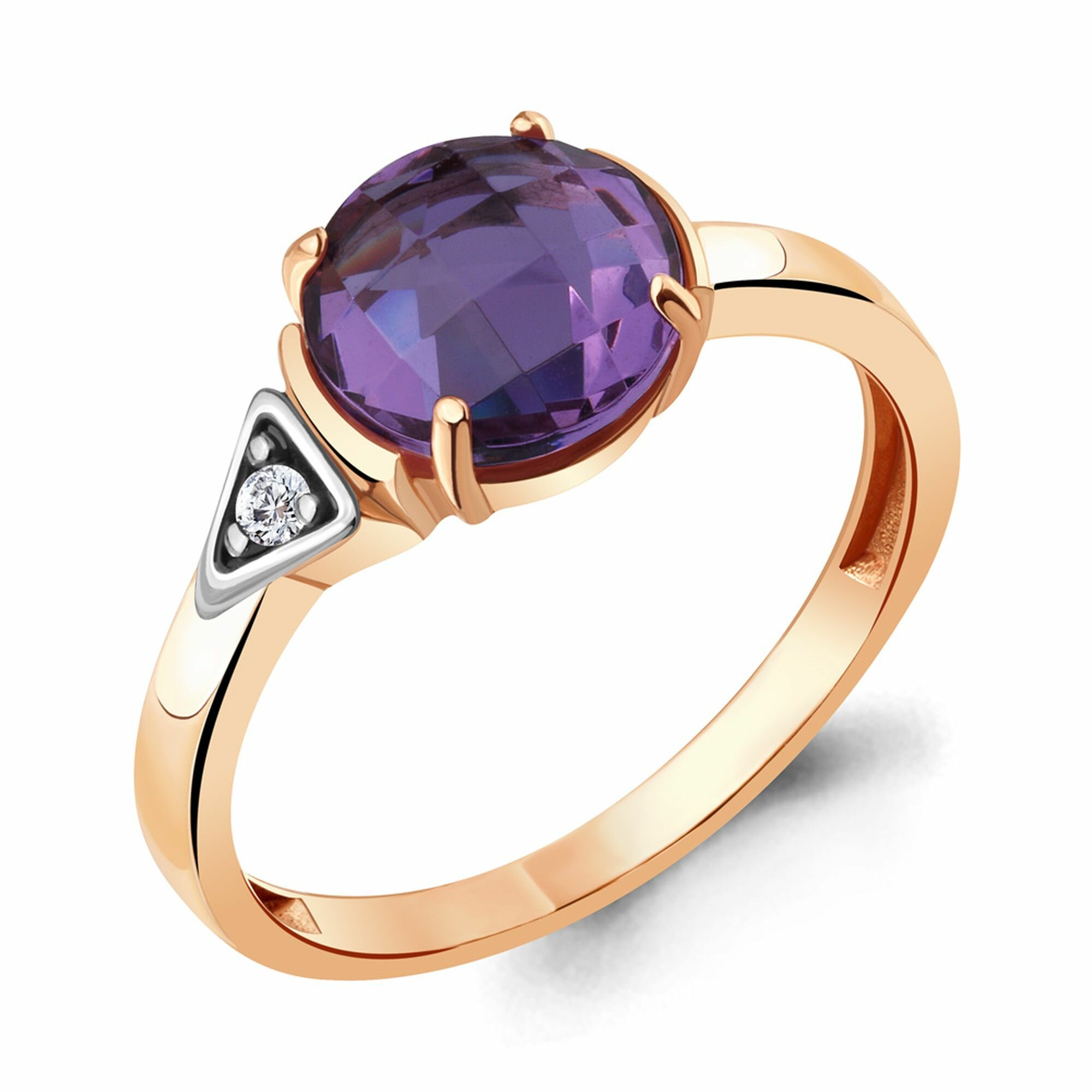 Кольцо, серебро, 925 проба, золочение, фианит, улексит