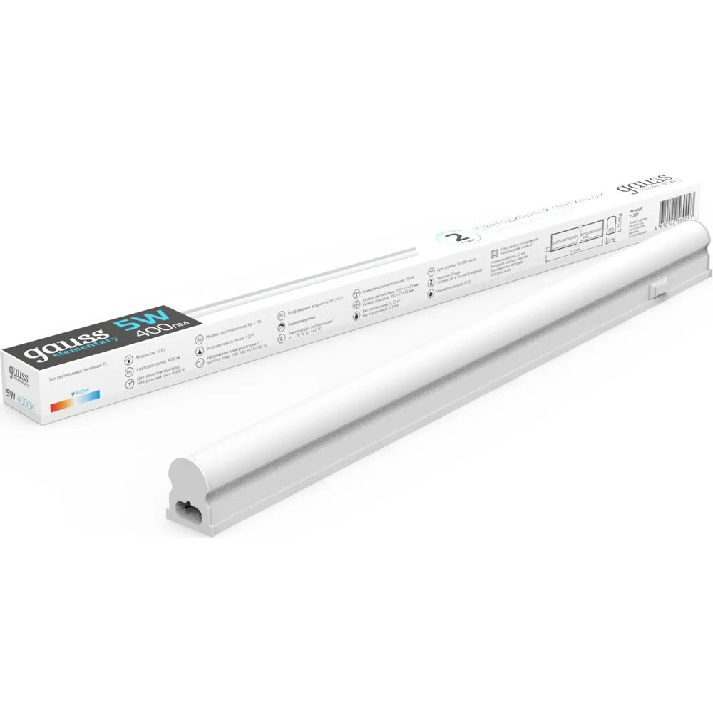 Gauss Линейный светильник LED матовый 5W 4000K 310x22x33, 400лм TL001