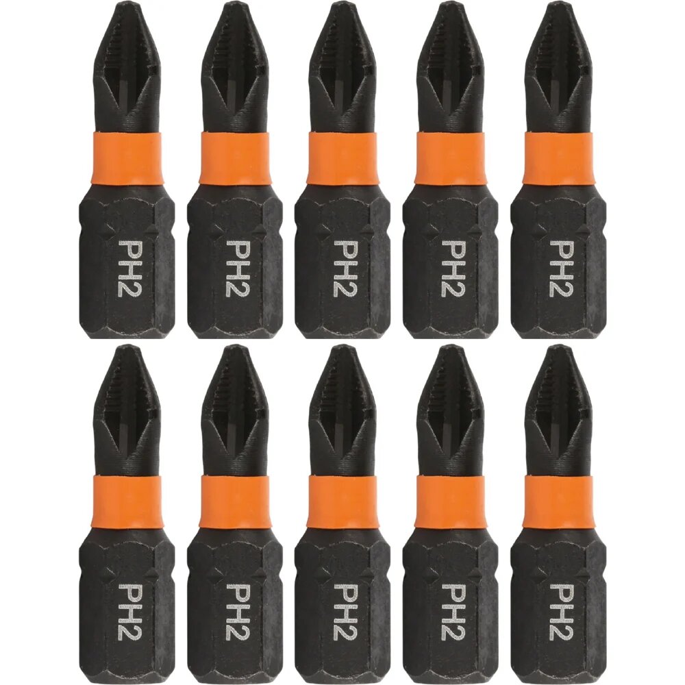 Биты для шуруповерта RAGE By VIRA магнитные S2 PH2 x 25 мм 10 шт 554153 с шестигранным хвостовиком