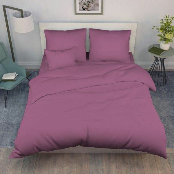 Наволочка на подушку Клюква в сахаре 60x80, Поплин 100% хлопок, лиловый