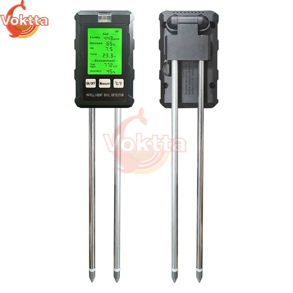 Тестер PH почвы 6 в 1, анализатор влажности PH с ЖК-экраном, прибор для измерения влажности питательной воды, садовый тестер почвы для посадки цветов