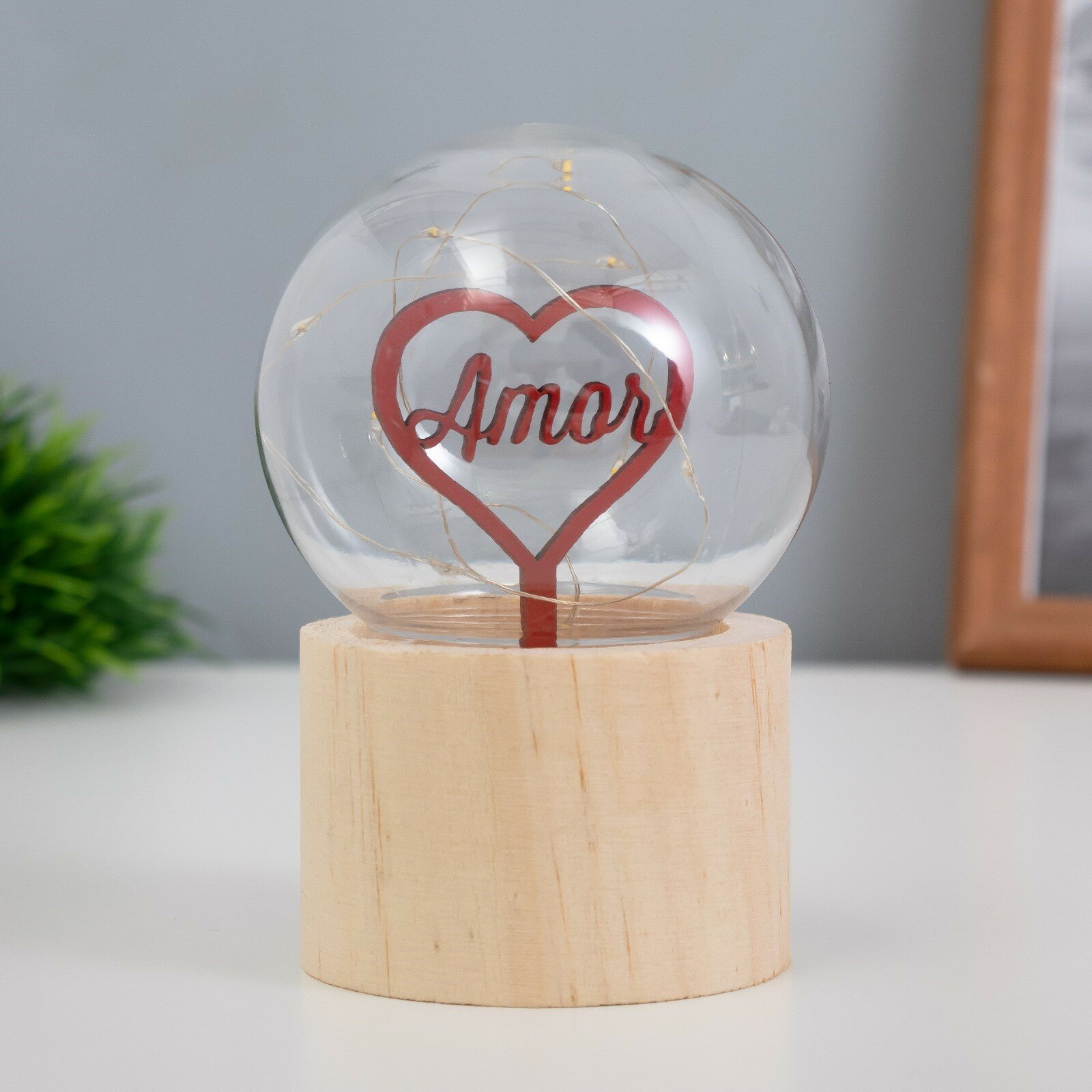 Ночник «Шар-сердце» LED 3хAG10 шар 8см 6,5х6,5х11,5см, 10553457