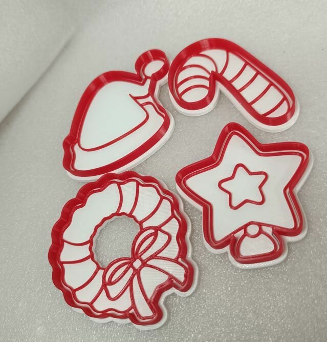 Формочки для печенья, вырубки для пряников, штампы для теста, "Зимние сокровища", Новый год, Рождество, 4шт