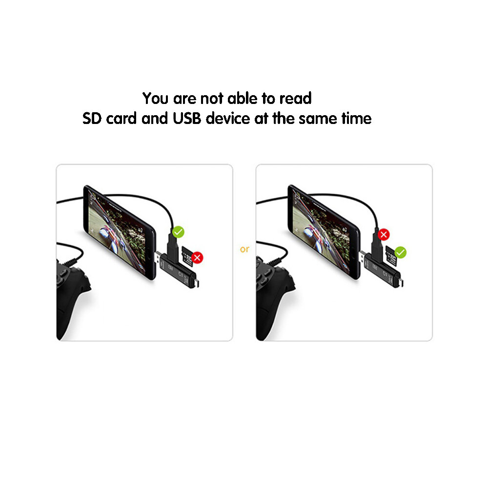 Кардридер 3-в-1 Type-C/Micro USB/OTG (черный)