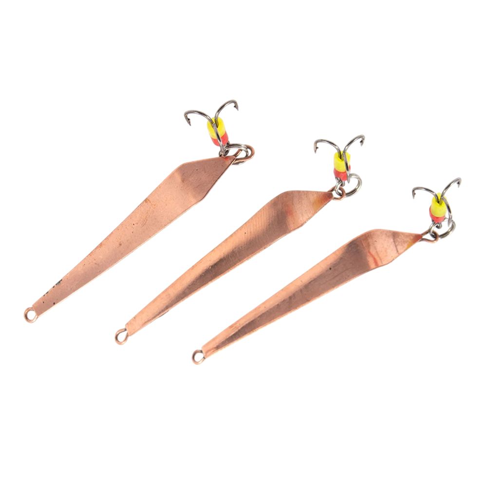 Блесна Зимняя Яман Уловистая с тройником медь (уп. 3 шт.) - размер 4.5 см