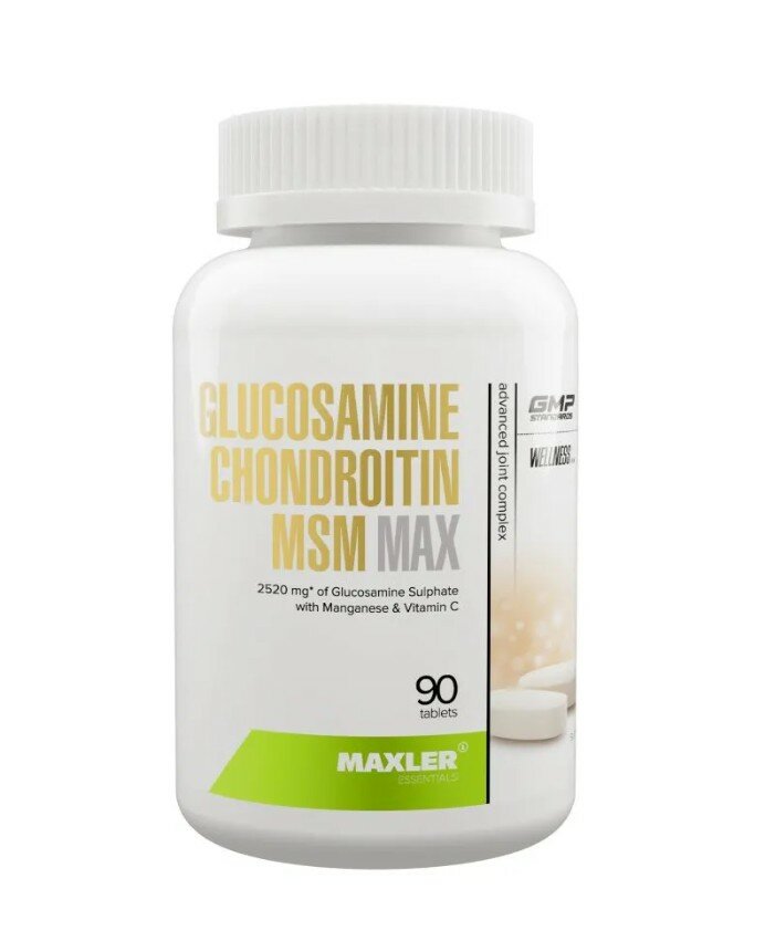 MAXLER Glucosamine Chondroitin MSM MAX 90 tab Mxl, для восстановления хрящей и подвижности суставов