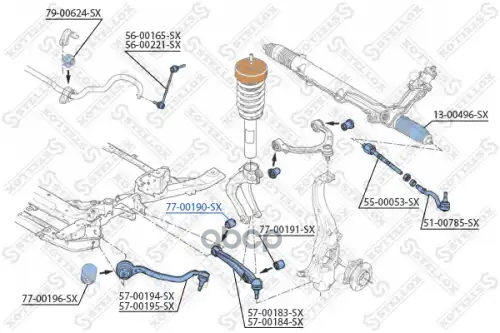 Сайлентблок рычага задн. внутр. Stellox арт. 77-00190-SX