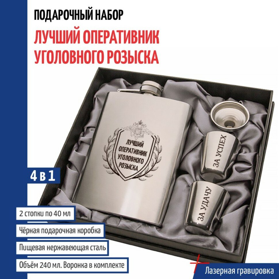 Набор "Лучший оперативник уголовного розыска" (фляжка, воронка, 2 стопки)