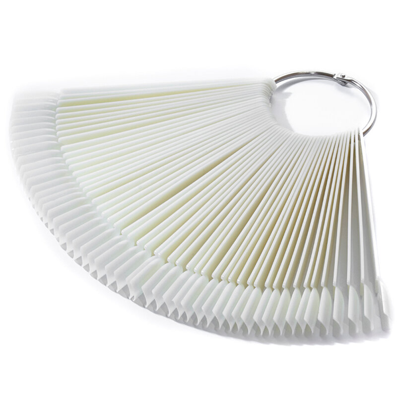 Палитра-веер на кольце 50 оттенков прямоугольная 3 упаковки в наборе натуральная