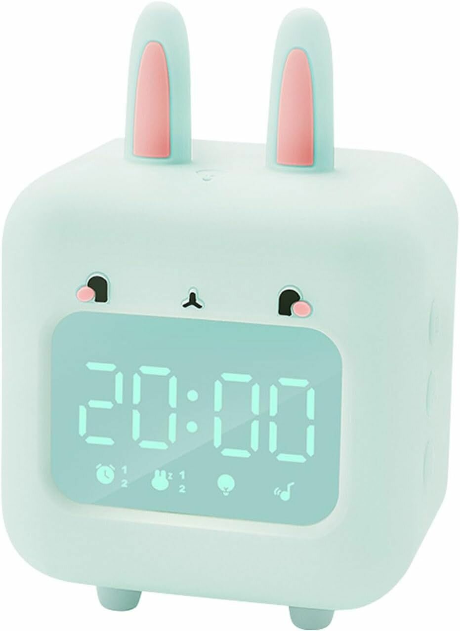 Будильник с розовым кроликом, цифровые часы для спальни с ночником по расписанию, подарок на день рождения для мальчиков и девочек