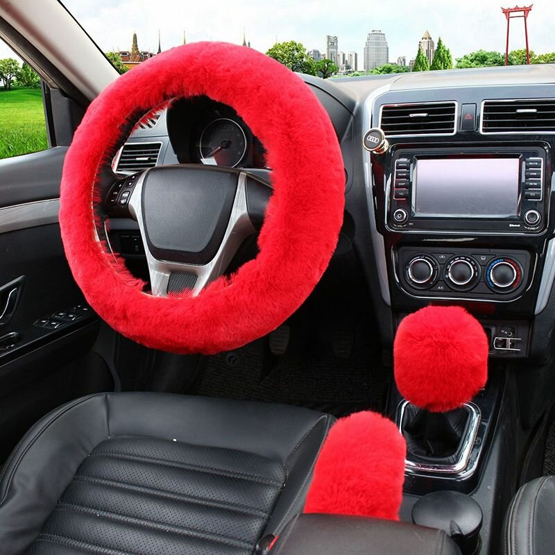 O SHI CAR Оплетка на руль, диаметр 38 см, 1 шт.