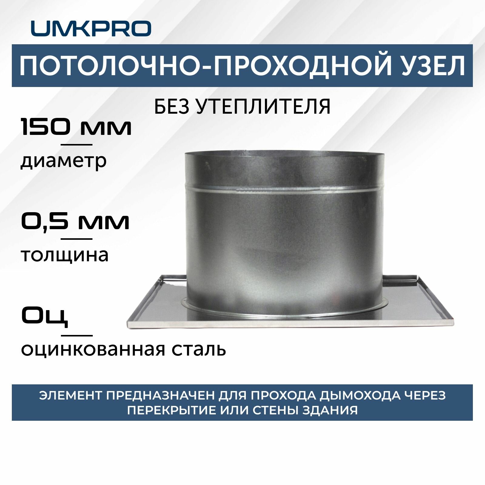 Декоративный ППУ КрХ, ф 150, AISI 439/Оц, 0,5мм/0,5мм