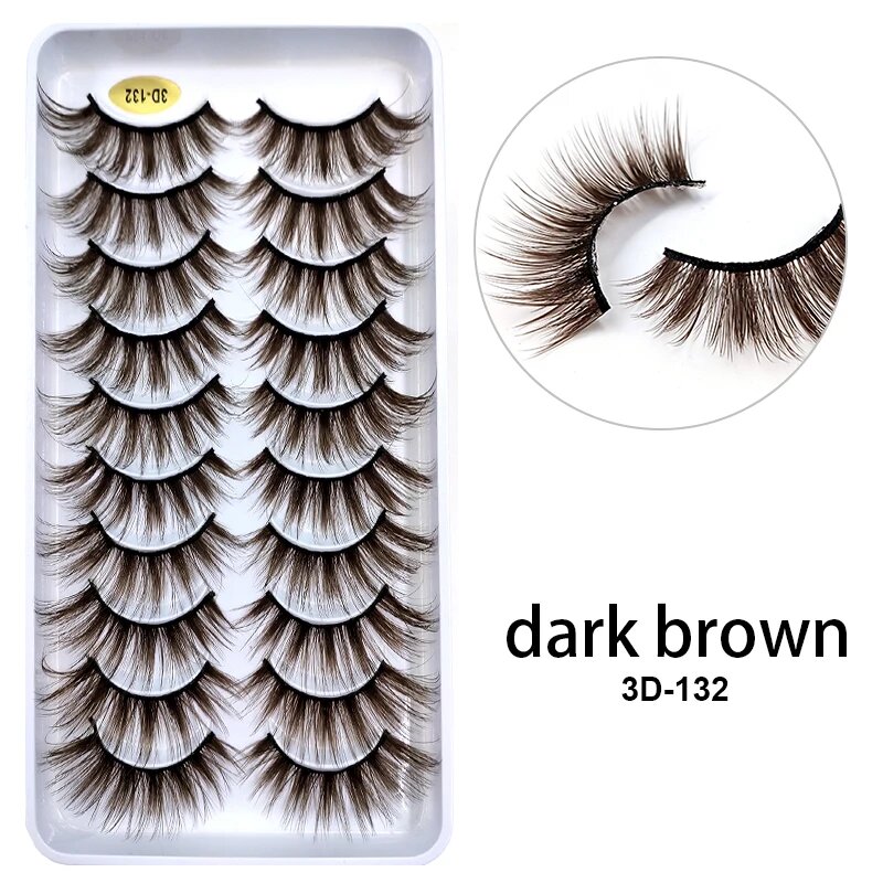 10 Париж/лот, радужные красочные норковые накладные ресницы, белые, красные, фиолетовые, синие цвета, накладные ресницы для кукол, косплей, макияж, реснички