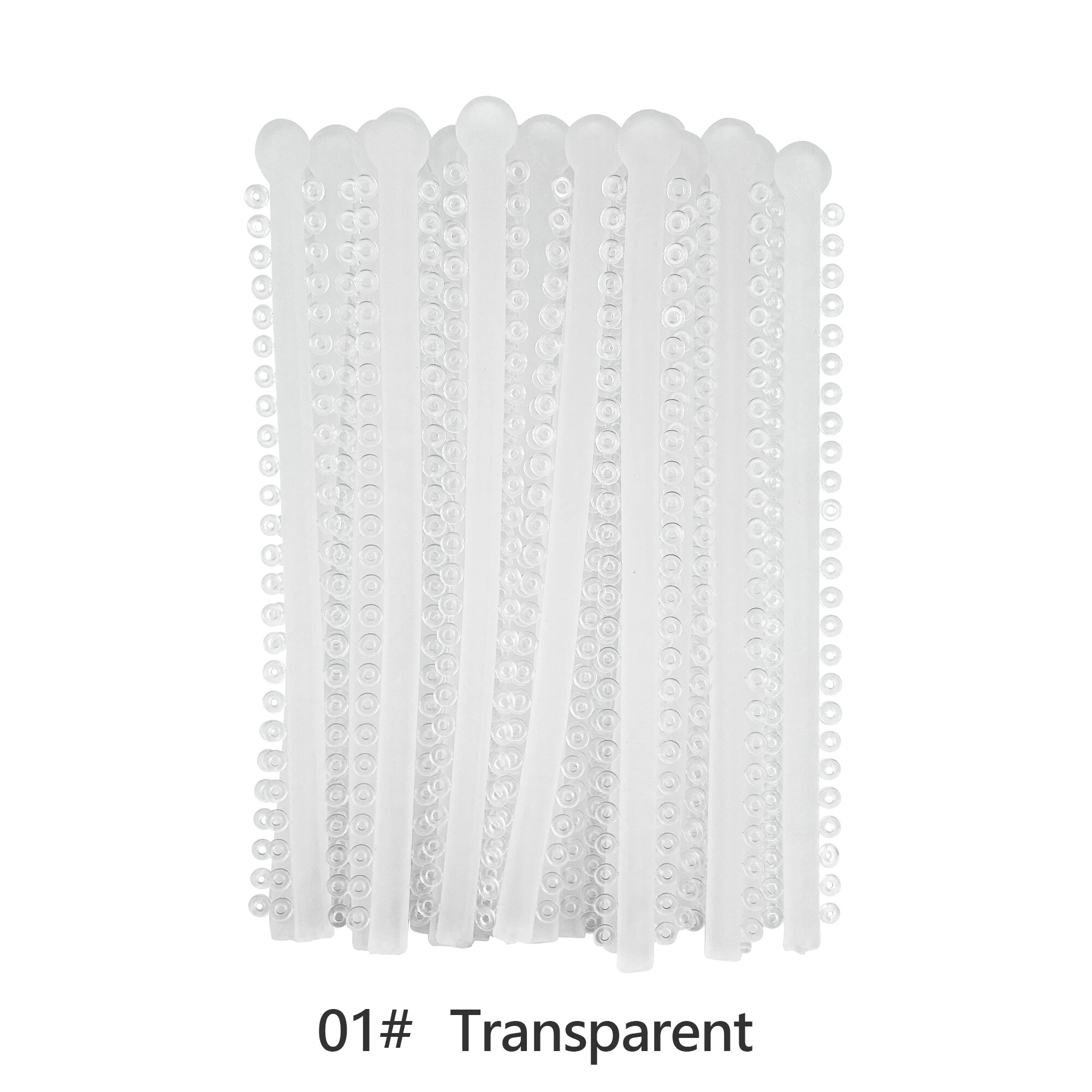 Эластичные лигатурные резинки Well CK для брекетов, 1000 шт, 21 цвет Transparent 01