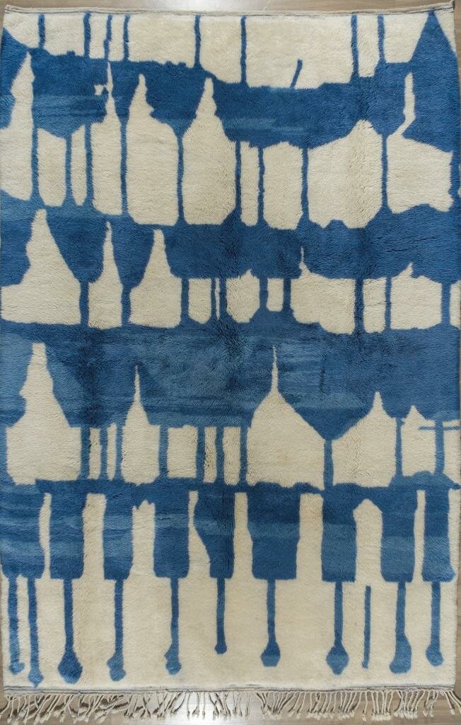 Ковер PERSEPOL "Beni Ink", ручной работы, Марокко, 207 см x 310 см, шерстяной, синий