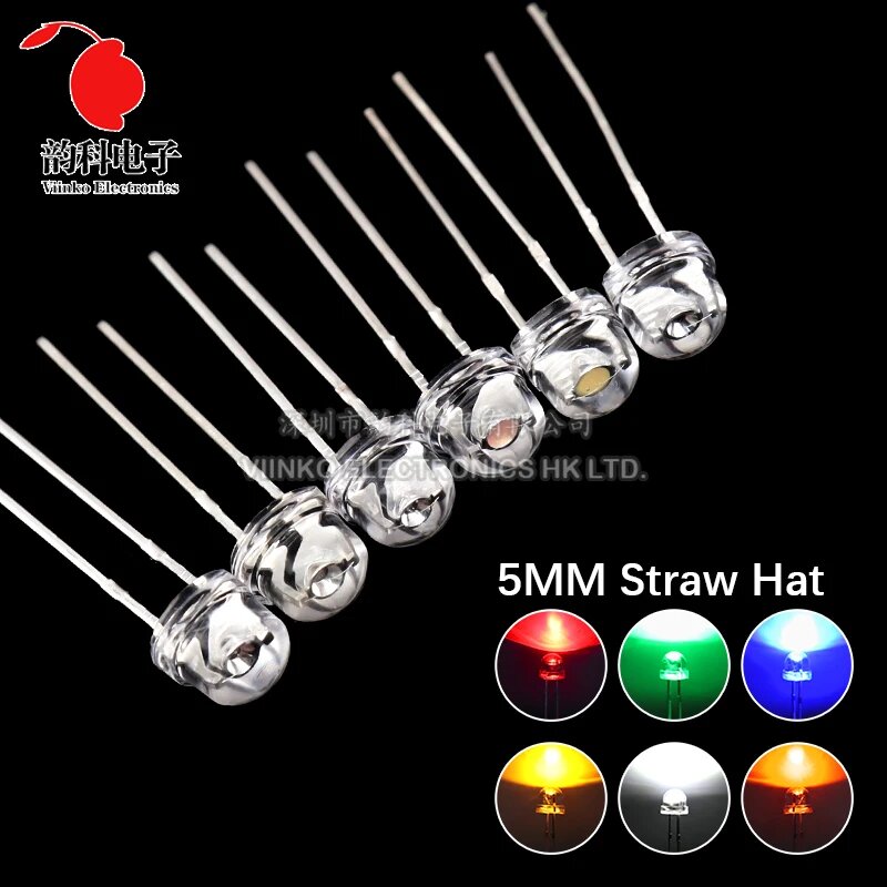 Светодиоды DSSRQI «Соломенная шляпа» 5 мм 50 шт. 0.75W White