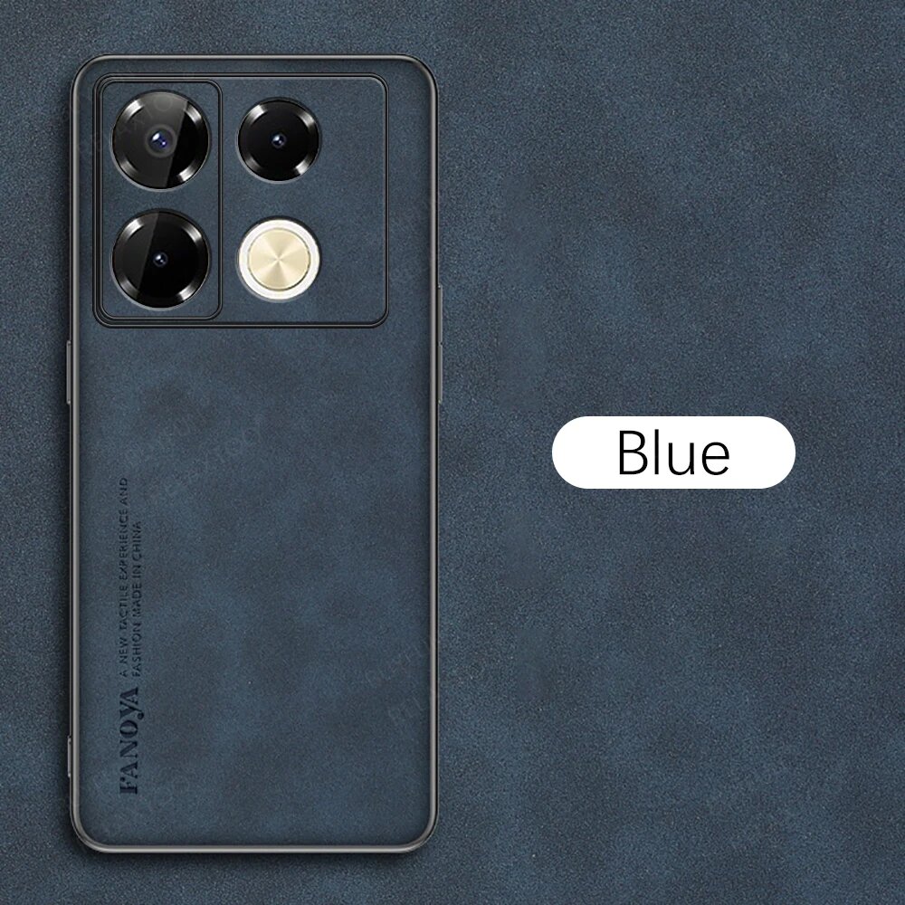 Кожаный чехол Yangbuck для Infinix Note 40 Pro 4G, мягкий Темно-синий, blue, Note 40 Pro Plus 5G