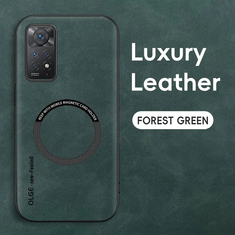 Кожаный чехол Forest Green для Xiaomi Redmi Note 11 Pro 4G