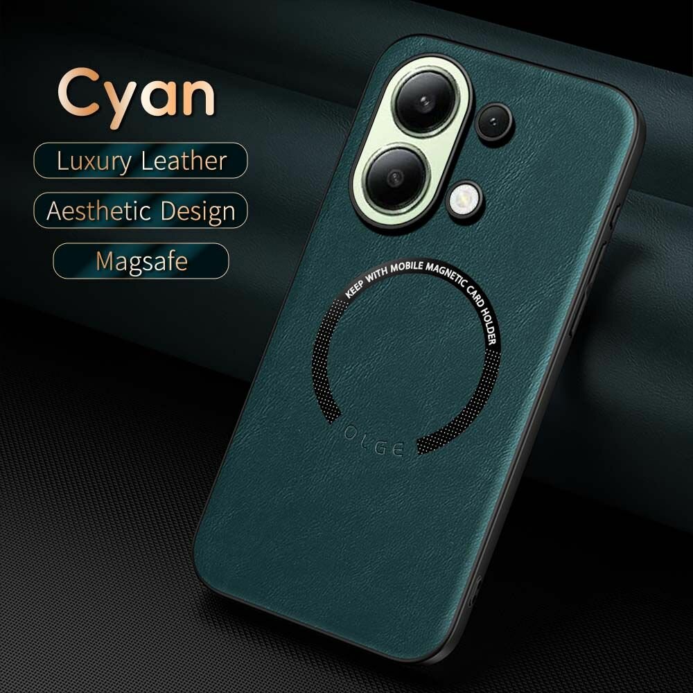 Чехол на Xiaomi Redmi Note 13 4G / Редми Нот 13 4G Роскошная кожа magsafe