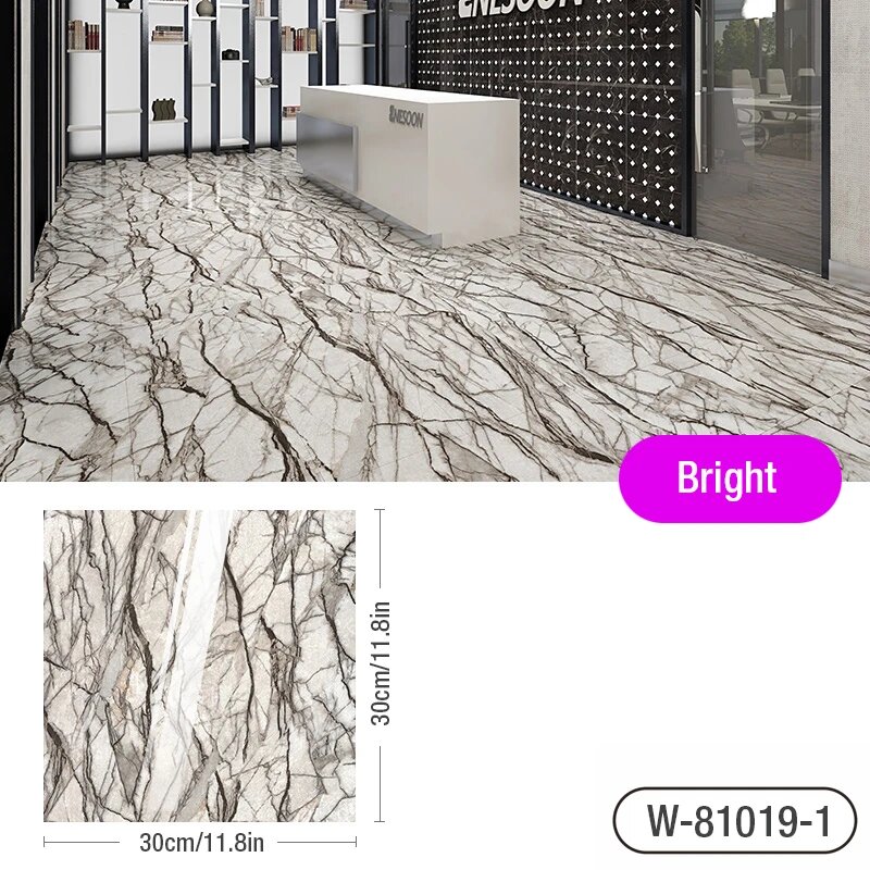 Напольная наклейка WALLMG имитация мрамора 30x30см I