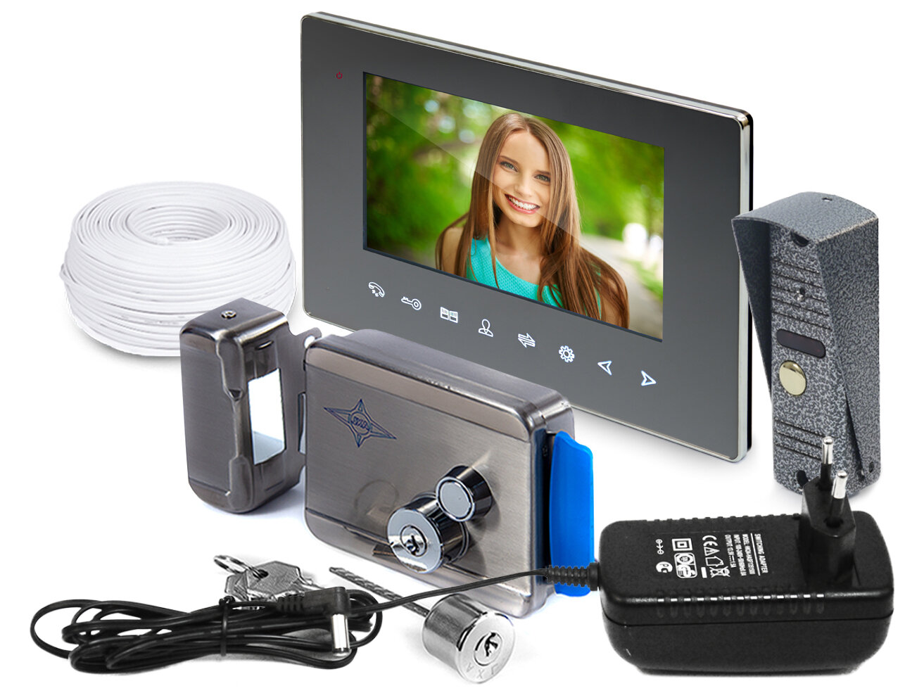 Комплект IP AHD Wi-Fi видеодомофон и электромеханический замок: EP-6814 LG и Anxing Lock-AX091 - замок домофон