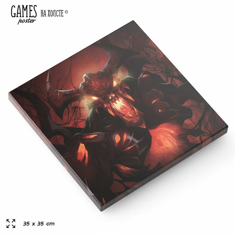 Картина по игре DOTA 2, Shadow Fiend, 35х35 см, холст с печатью на подрамнике, интерьерная, SilverPlane