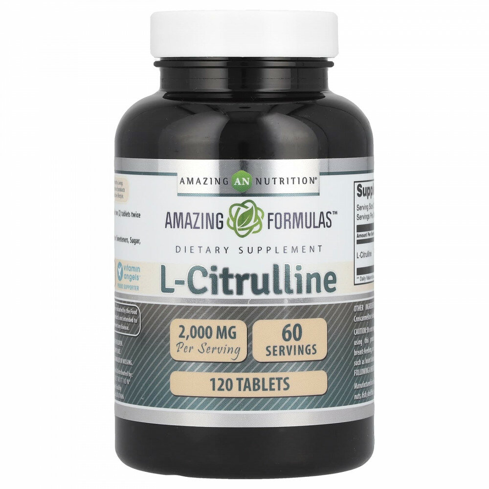 Amazing Nutrition, L-цитруллин, 120 таблеток (1000 мг в каждой таблетке)