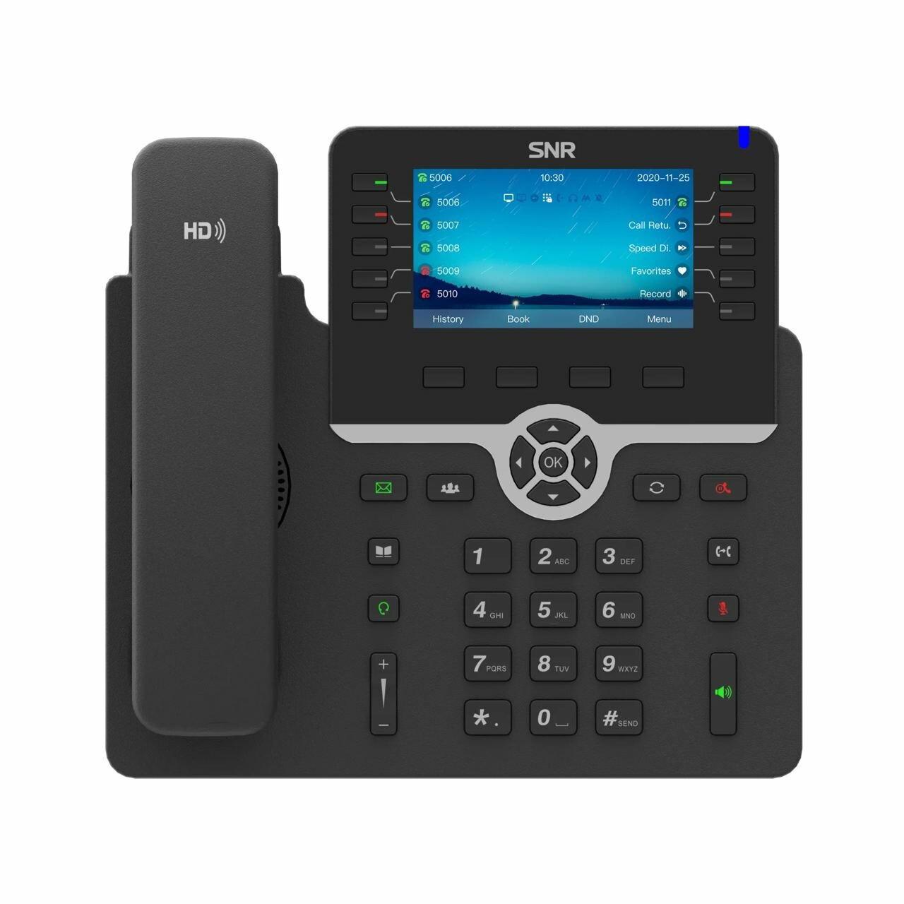 IP-телефон SNR-VP-77-CG-P, 20 SIP-аккаунтова, цветной дисплей, GigE, PoE, без БП