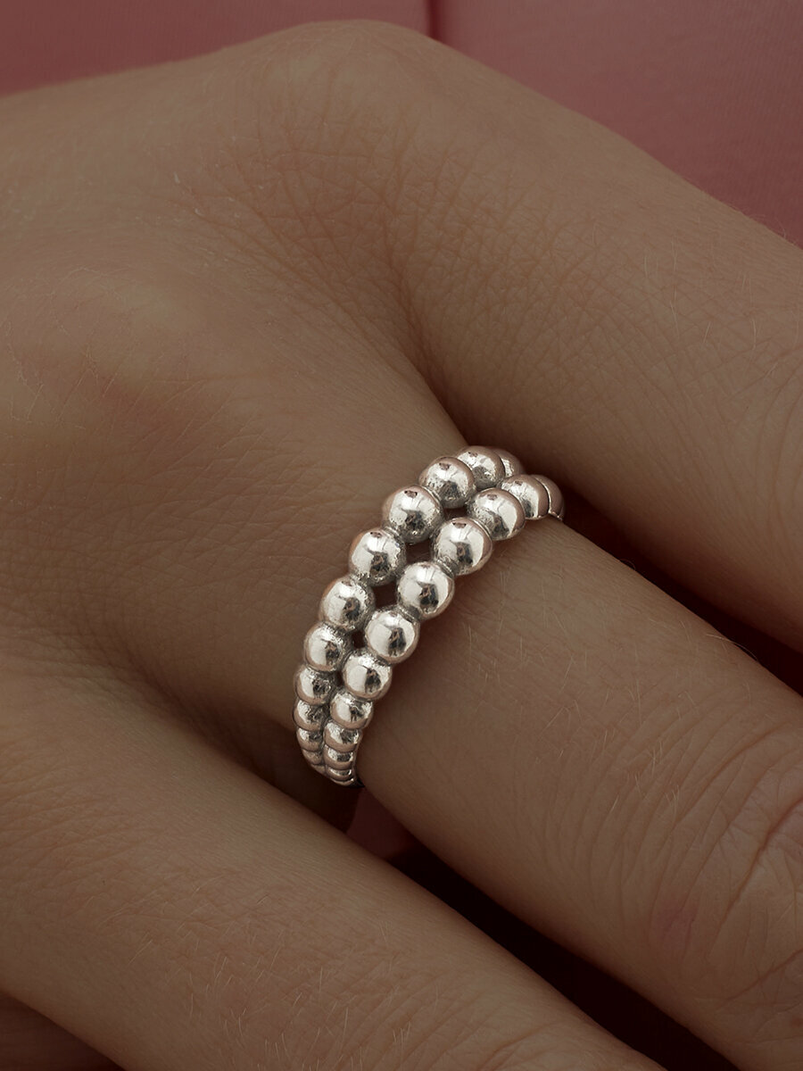 Кольцо широкое, серебро, 925 проба, родирование