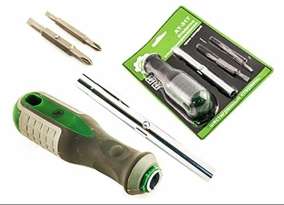 Отвертка комбинированная "АТ"100мм (РН1-SL5мм PH2-SL6мм) AT52317