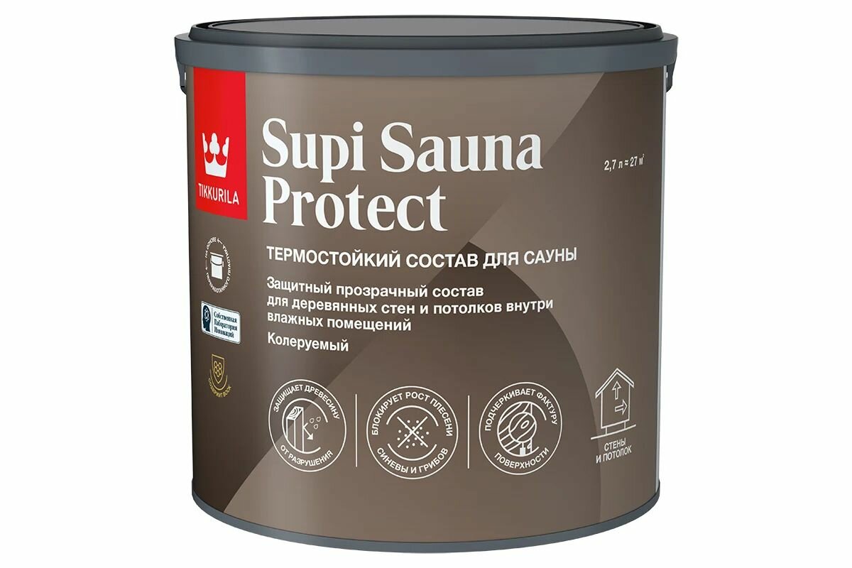 Состав для сауны Tikkurila SUPI SAUNA PROTECT EP п/мат 2,7л 700014051