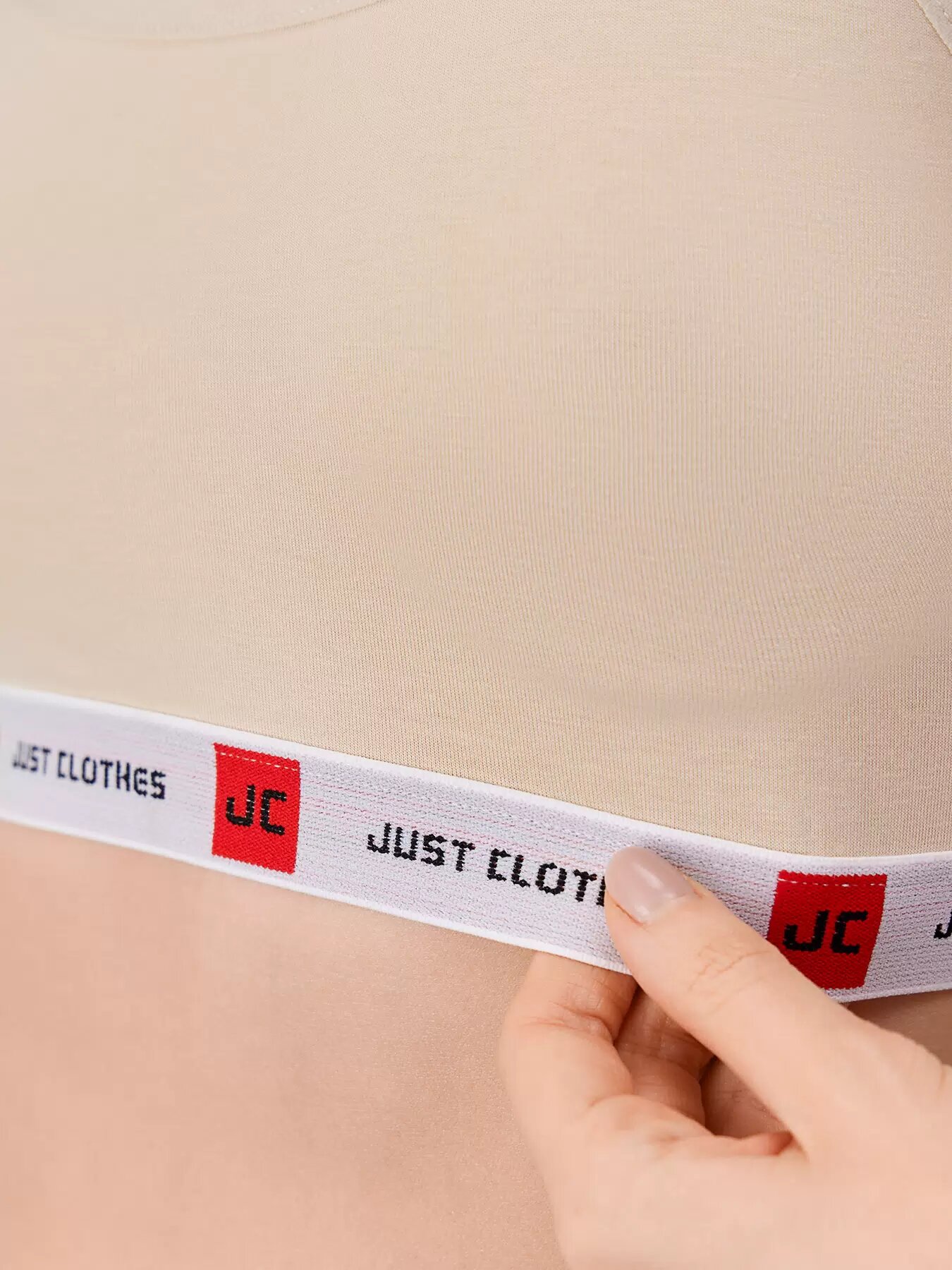 Топ JUST CLOTHES, 2 шт., размер S, черный/бежевый — фото 1