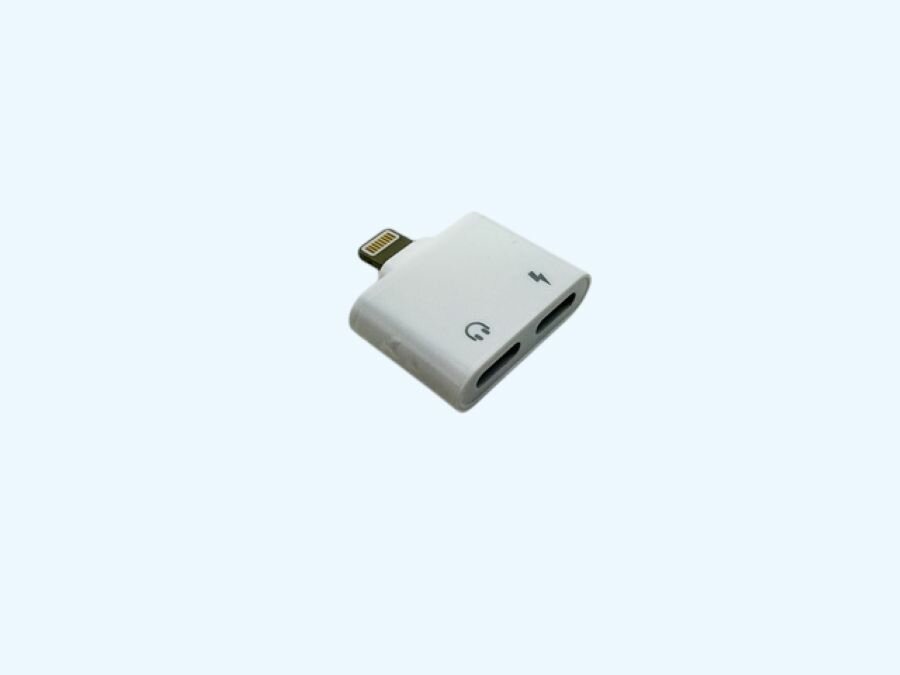 Переходник 2в1 Lightning 2х8 pin для зарядки и наушников