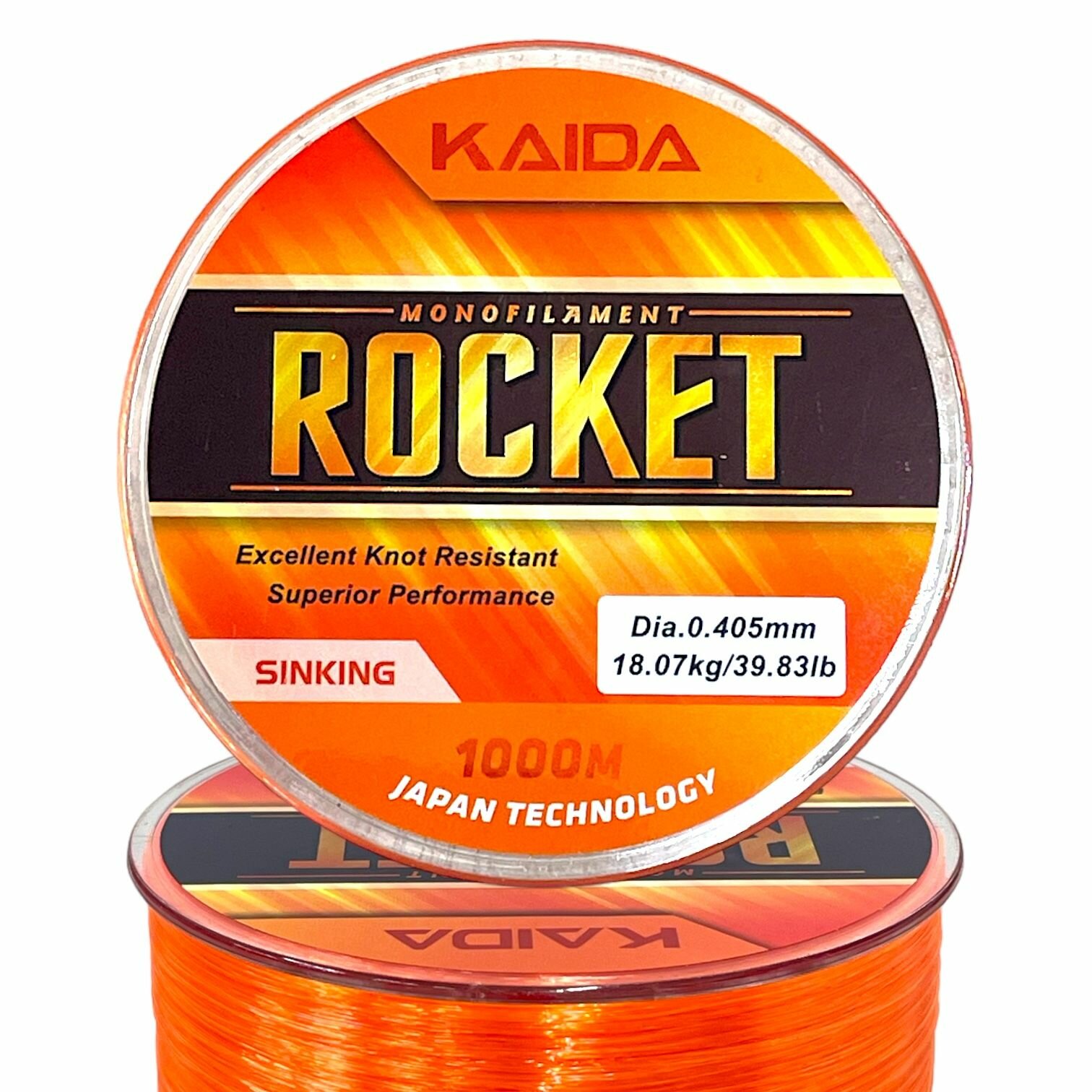 Леска Kaida Rocket 0.405мм 18.07 кг 1000м тонущая монофильная карповая для фидера, донки на карпа, сазана леща