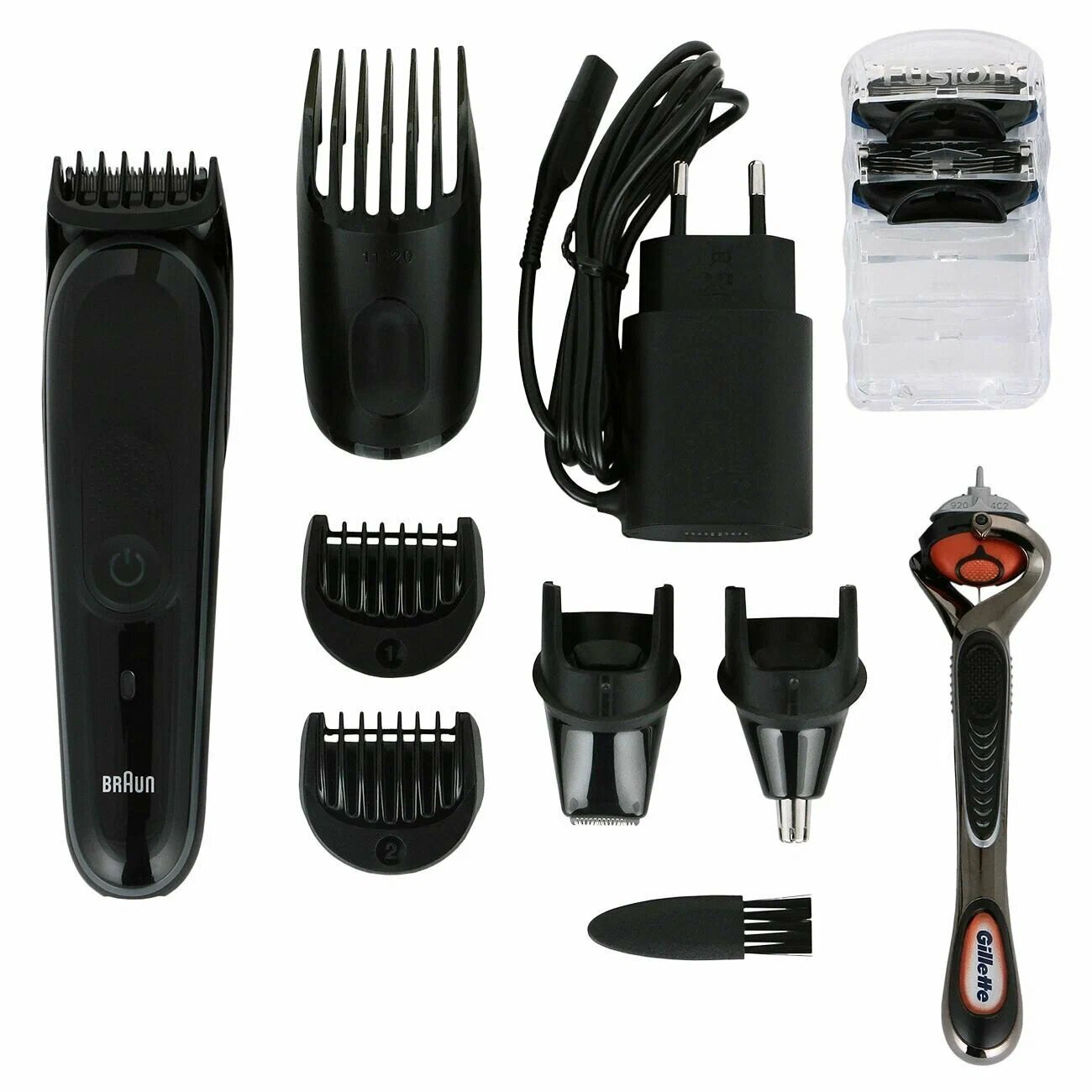 Триммер Braun MGK 5260 + Бритва Gillette, для бороды и тела, время работы до 100мин