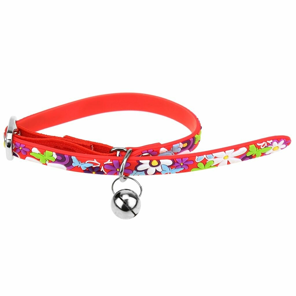 Ошейник КНР "Праздник", универсальный, 1х35 см, с бубенчиком, силикон, цвета микс