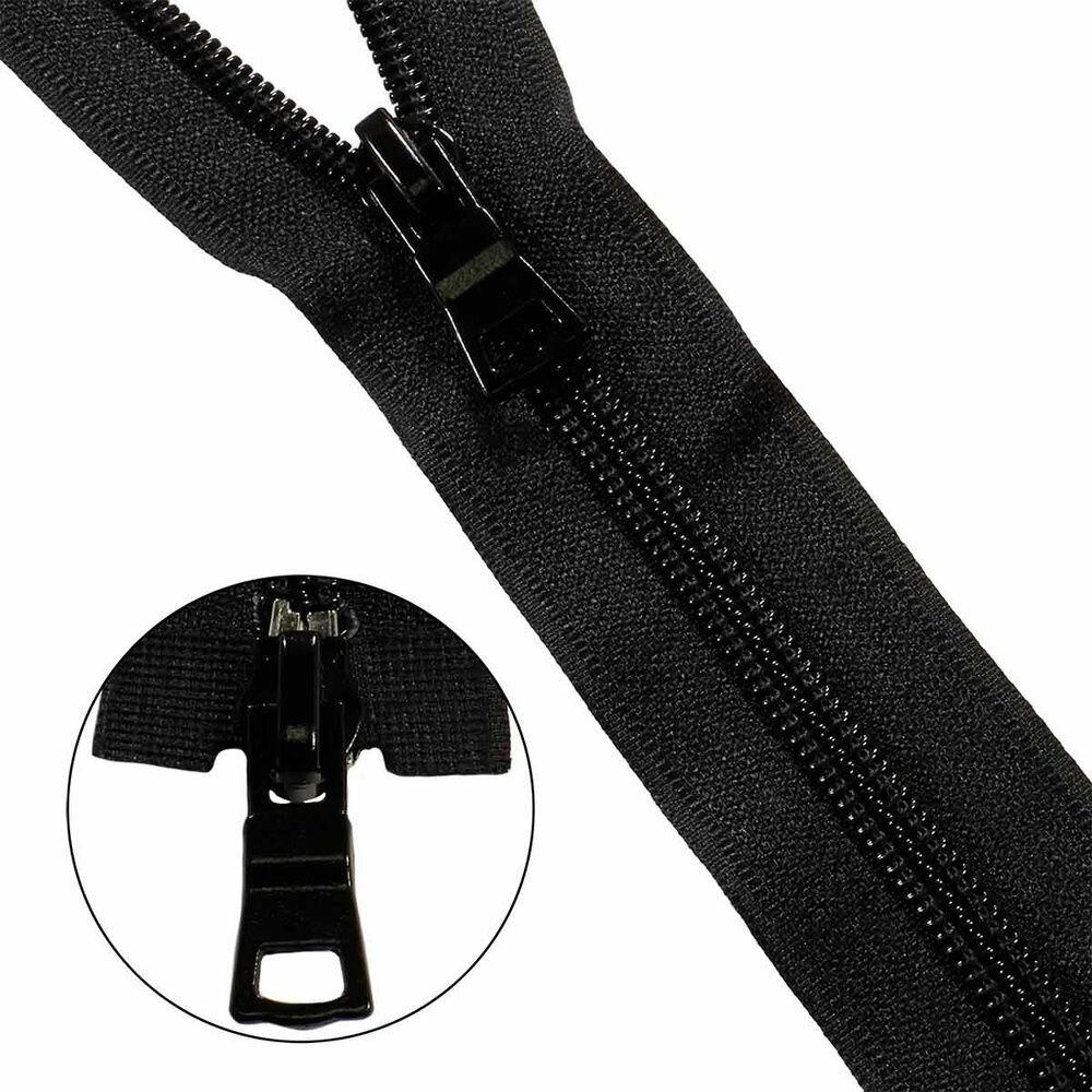 Молния айрис витая т7 2 замка 80 см 580 черный, 310 черный, 10 шт