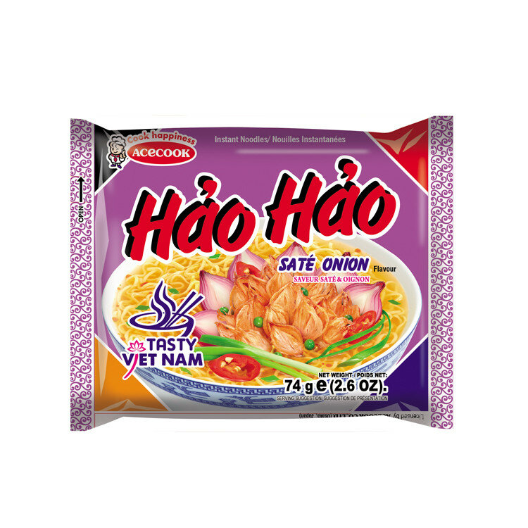 Лапша быстрого приготовления HAO HAO со вкусом соте с зеленым луком 74 г, Вьетнам