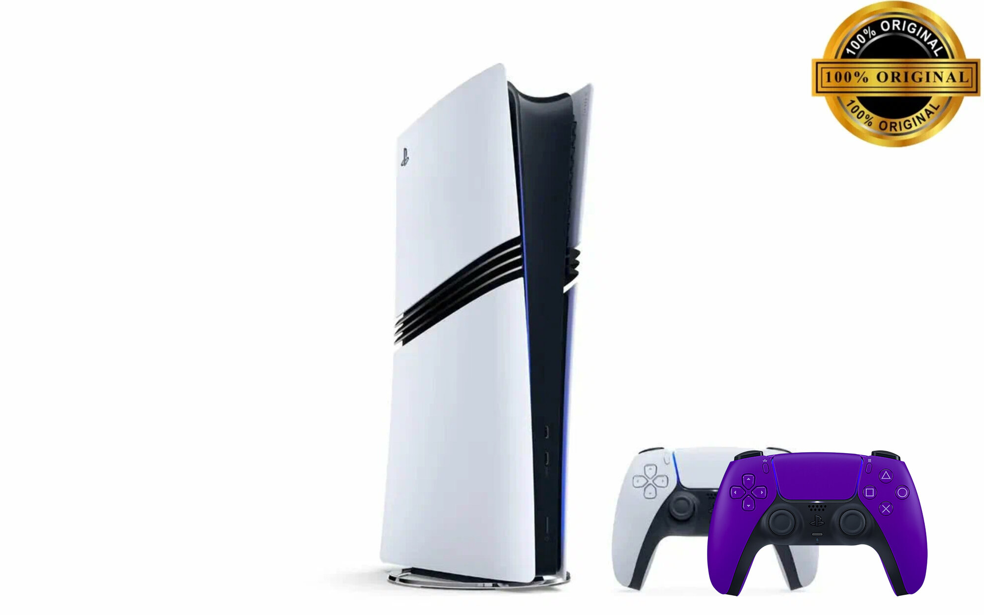 Игровая приставка Sony PlayStation 5 Pro Digital Edition, 2Tb SSD, белый, 2 геймпада (белый и фиолетовый)