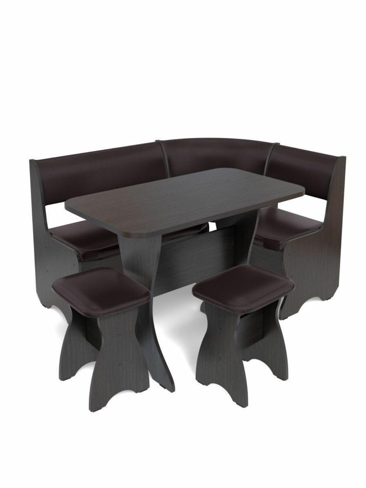 Кухонный уголок бител Тюльпан, стол 1000х580 мм, Венге / кожзам Умбер