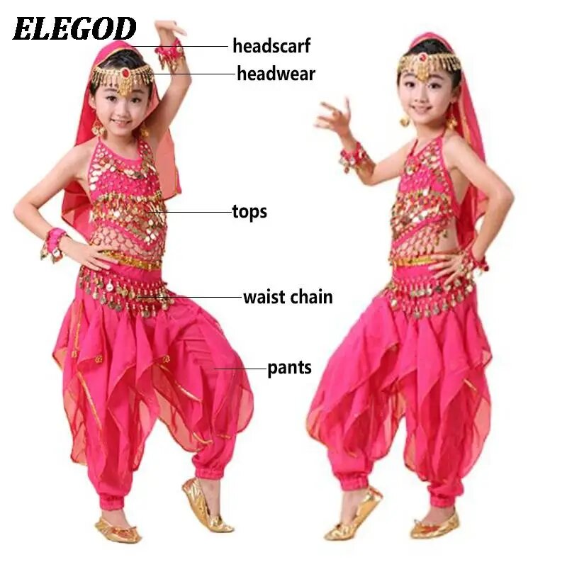 Детский костюм для танца живота S, 5pcs Rose