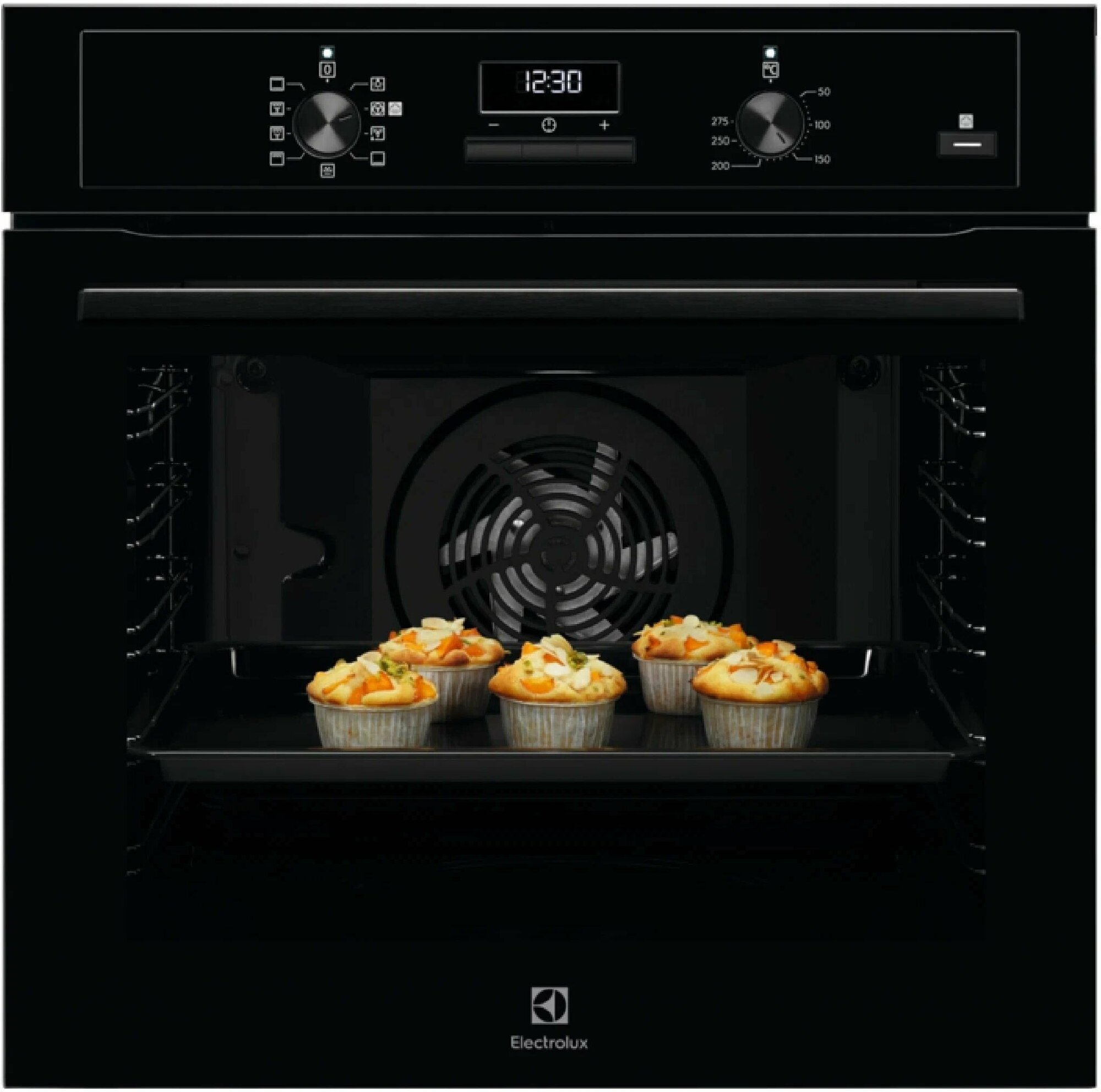 Электрический духовой шкаф Electrolux "OEM3H50K", встраиваемый, откидная дверца, черный