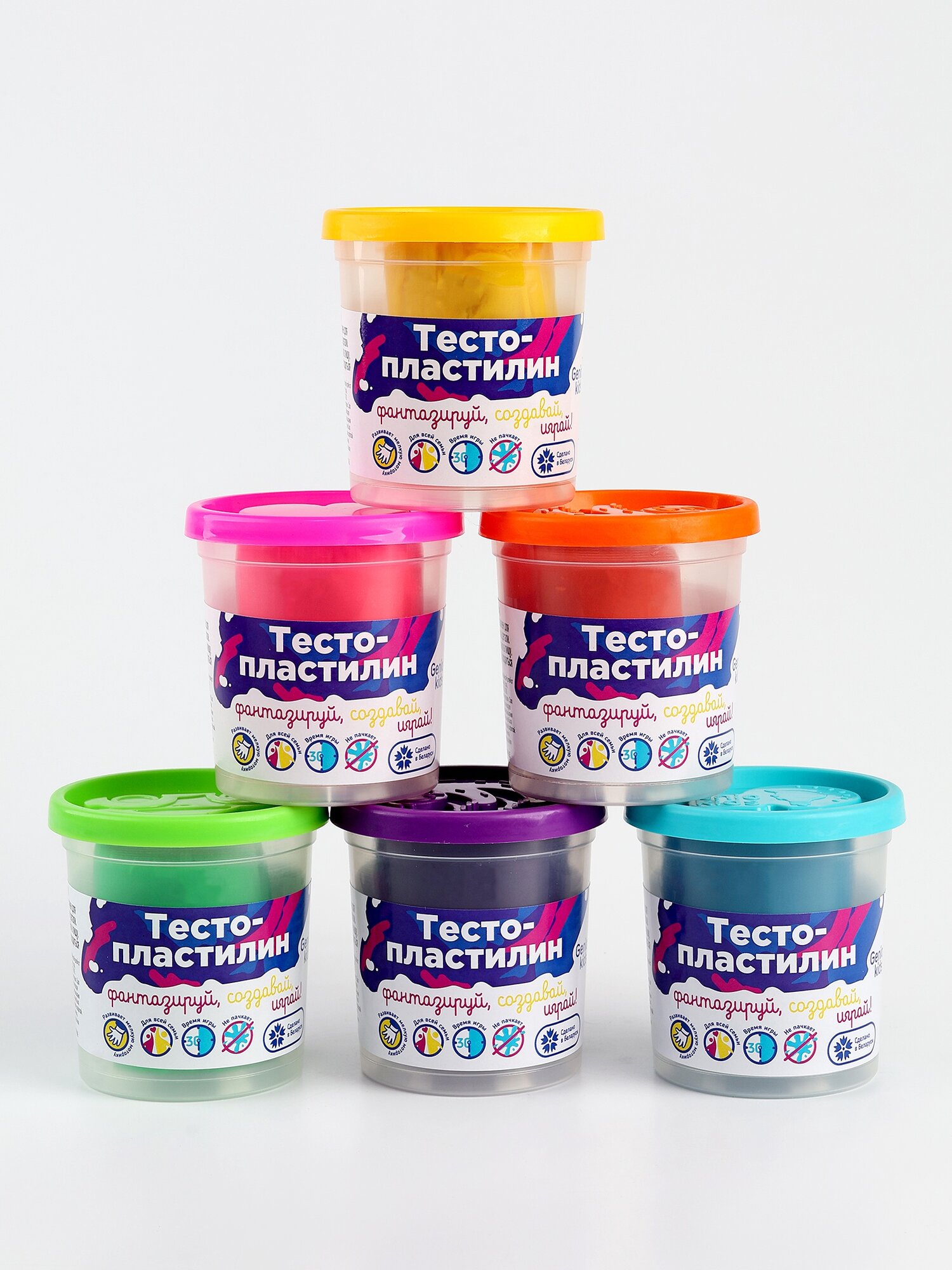 Тесто пластилин, 1 шт, Микс, не пачкает, развивает мелкую моторику