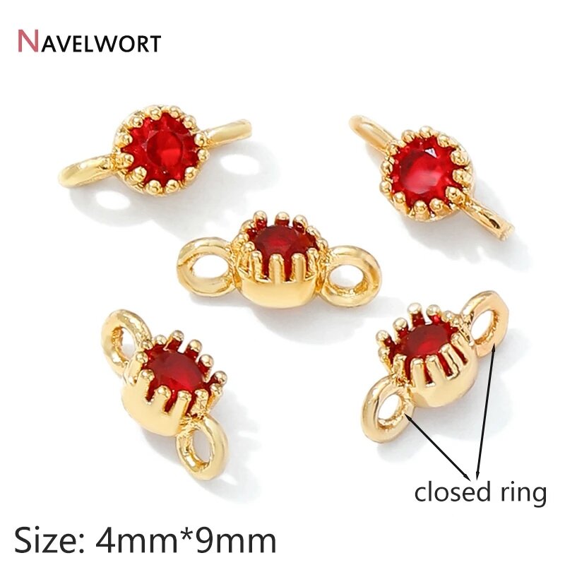 Коннекторы для бижутерии, Позолоченные Крошечные Круглые шармы-соединители 18 карат с закрытыми кольцами, круглые мини-шармы с инкрустированным цирконием для изготовления ювелирных изделий, аксессуары