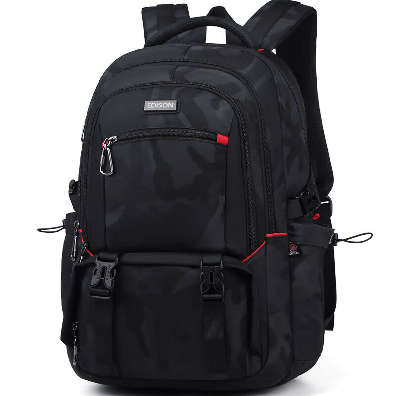 Edison high school student backpack large capacity junior high school student water-proof backpack travel backpack K052-17G camouflage black