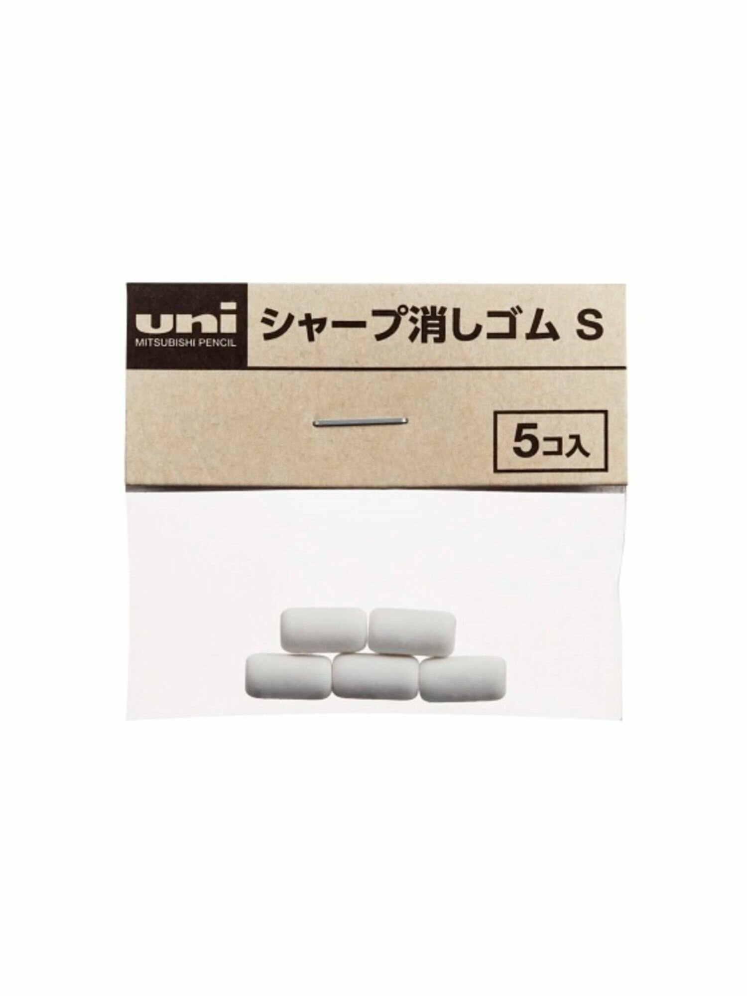Сменный ластик Uni S для механических карандашей Mitsubishi Uni 5 шт. в упаковке, японское качество, мягкое стирание без разводов