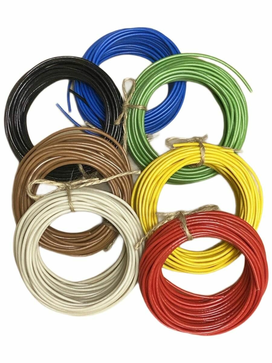 Набор проводов монтажных мгшв, сечение 1.5 мм2, 7 цветов /70 метров