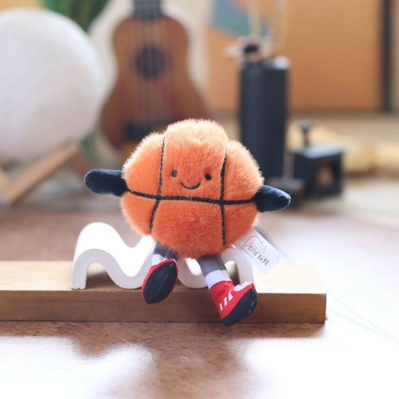 Sports fan plush keychain pp cotton stuffed animal backpack charm gift for kids