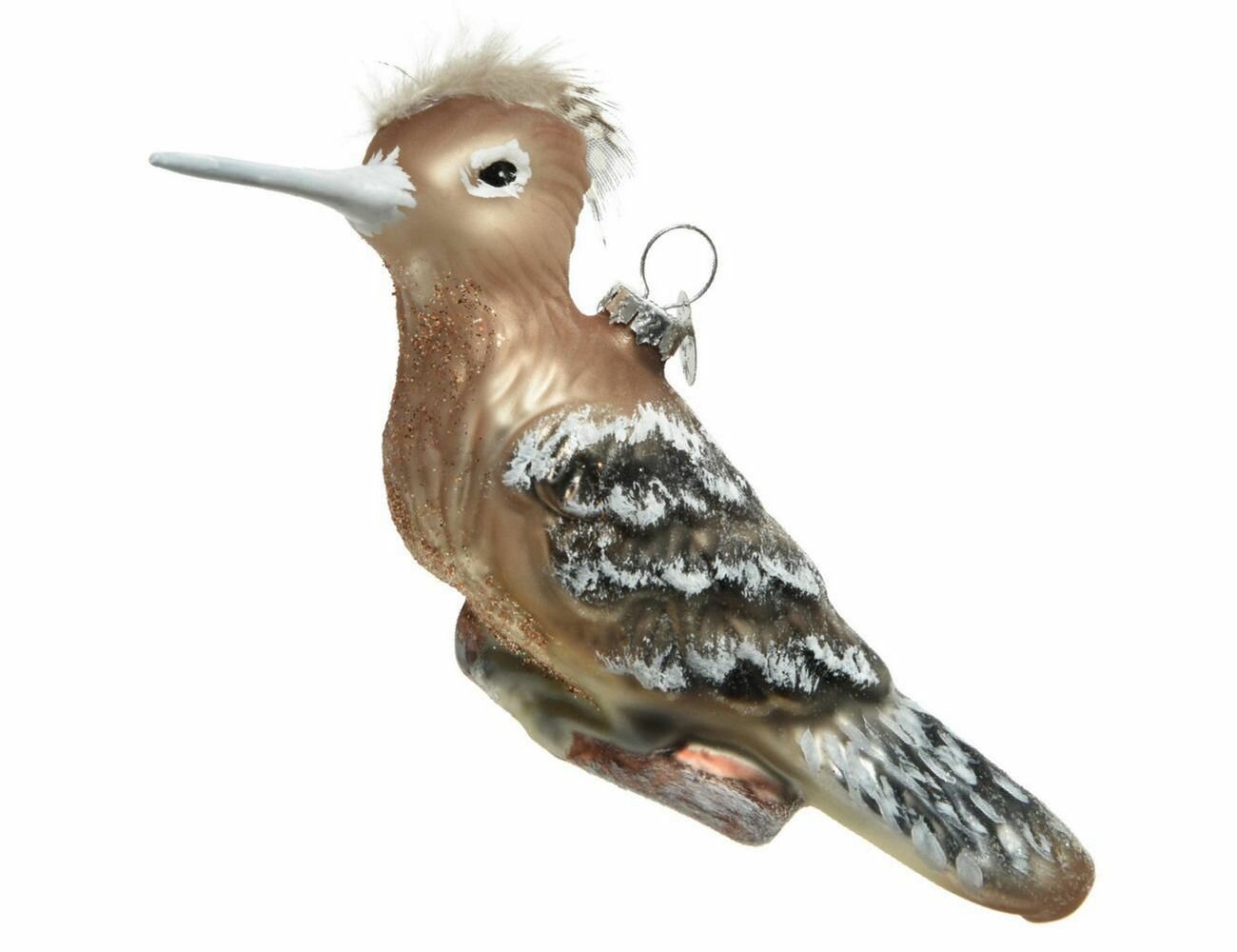 Ёлочная игрушка очаровательный удод, стекло, 14 см, Kaemingk 120520